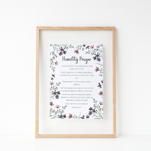 Humility Prayer Poster, AA Wall Art, Recovery Wall Art, Sobriety Wall ...