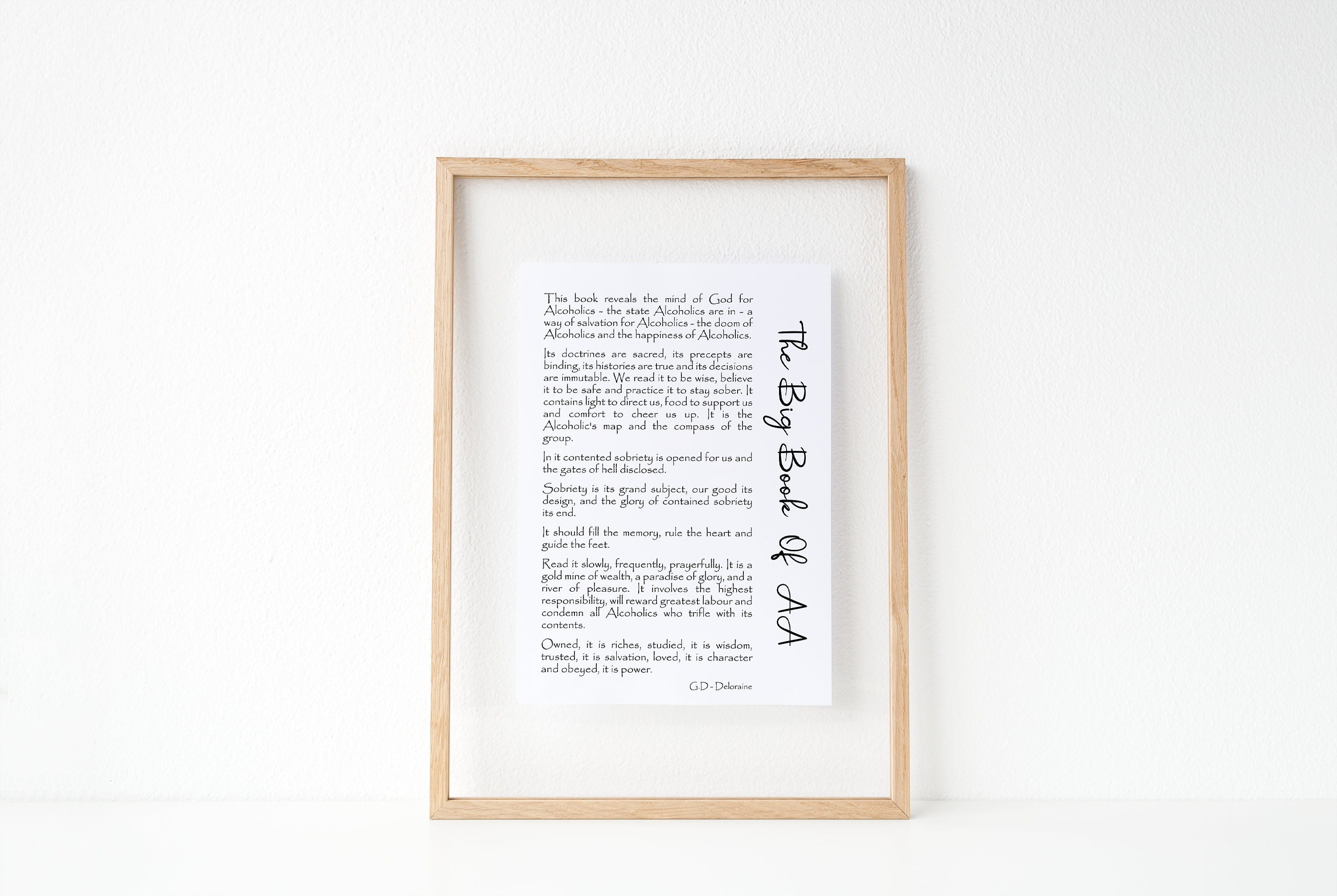 The Big Book Poster, AA Wall Art, Recovery Wall Art, Sobriety Wall Art ...