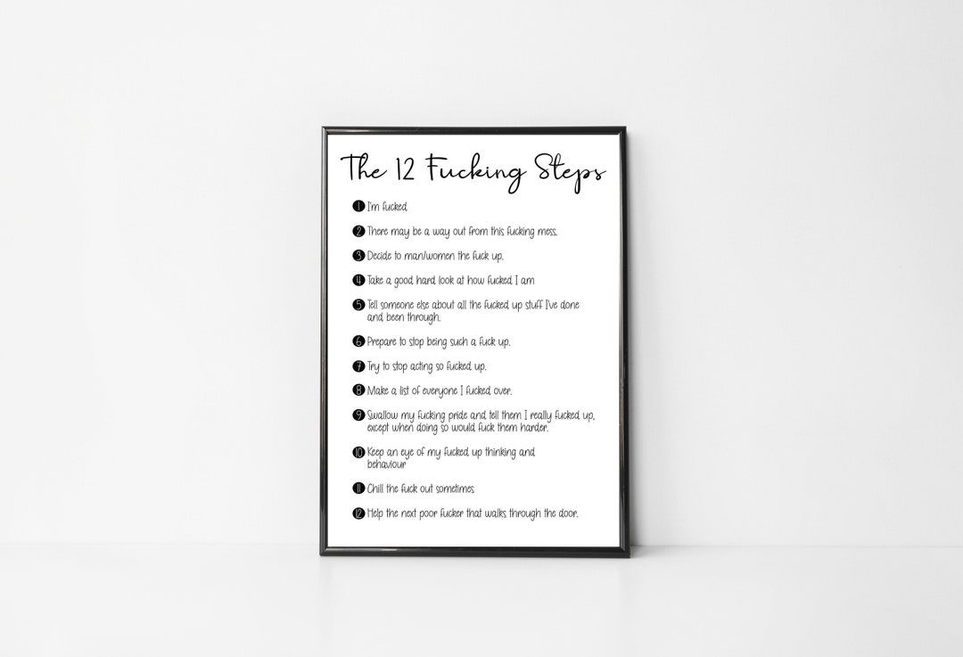 The 12 Steps Poster, AA Wall Art, Recovery Wall Art, Sobriety Wall Art ...