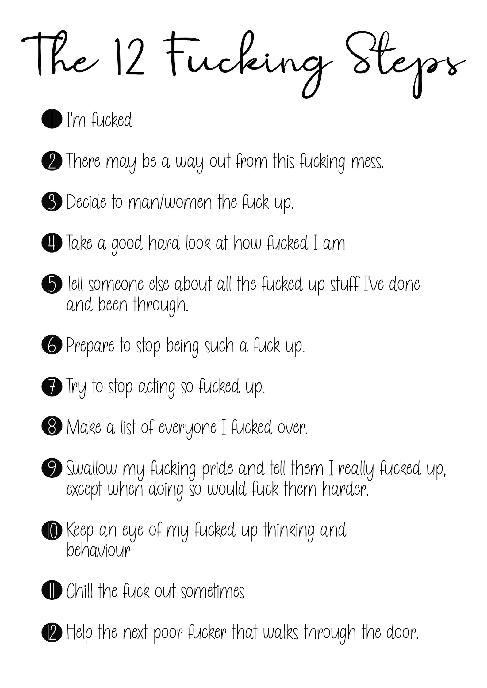 The 12 Steps Poster, AA Wall Art, Recovery Wall Art, Sobriety Wall Art ...