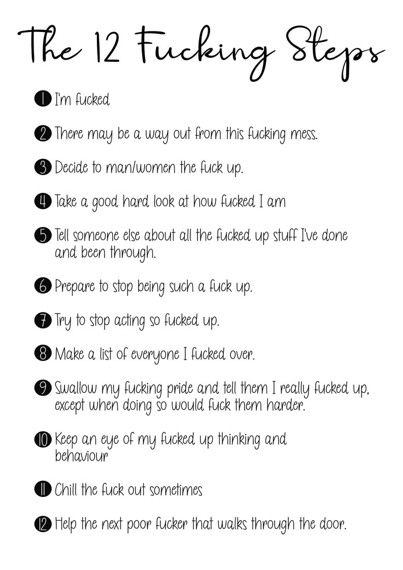 The 12 Steps Poster, AA Wall Art, Recovery Wall Art, Sobriety Wall Art ...