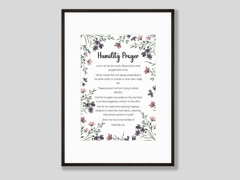 Humility Prayer Poster, AA Wall Art, Recovery Wall Art, Sobriety Wall ...