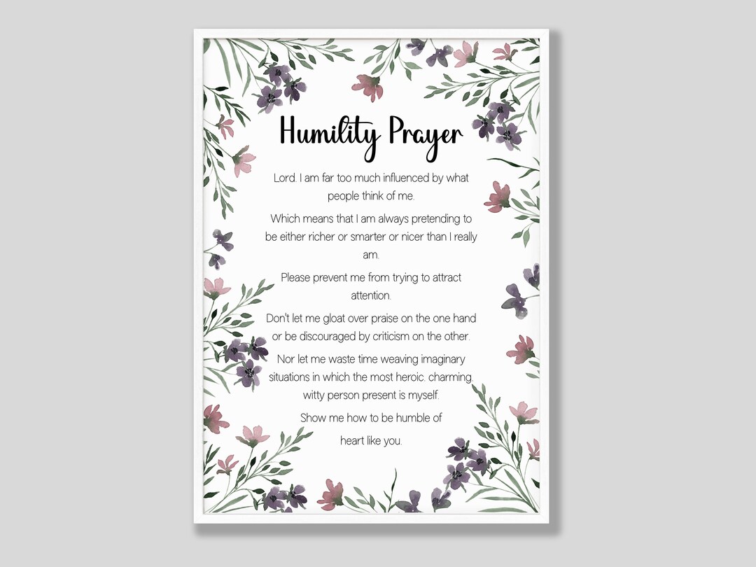 Humility Prayer Poster, AA Wall Art, Recovery Wall Art, Sobriety Wall ...