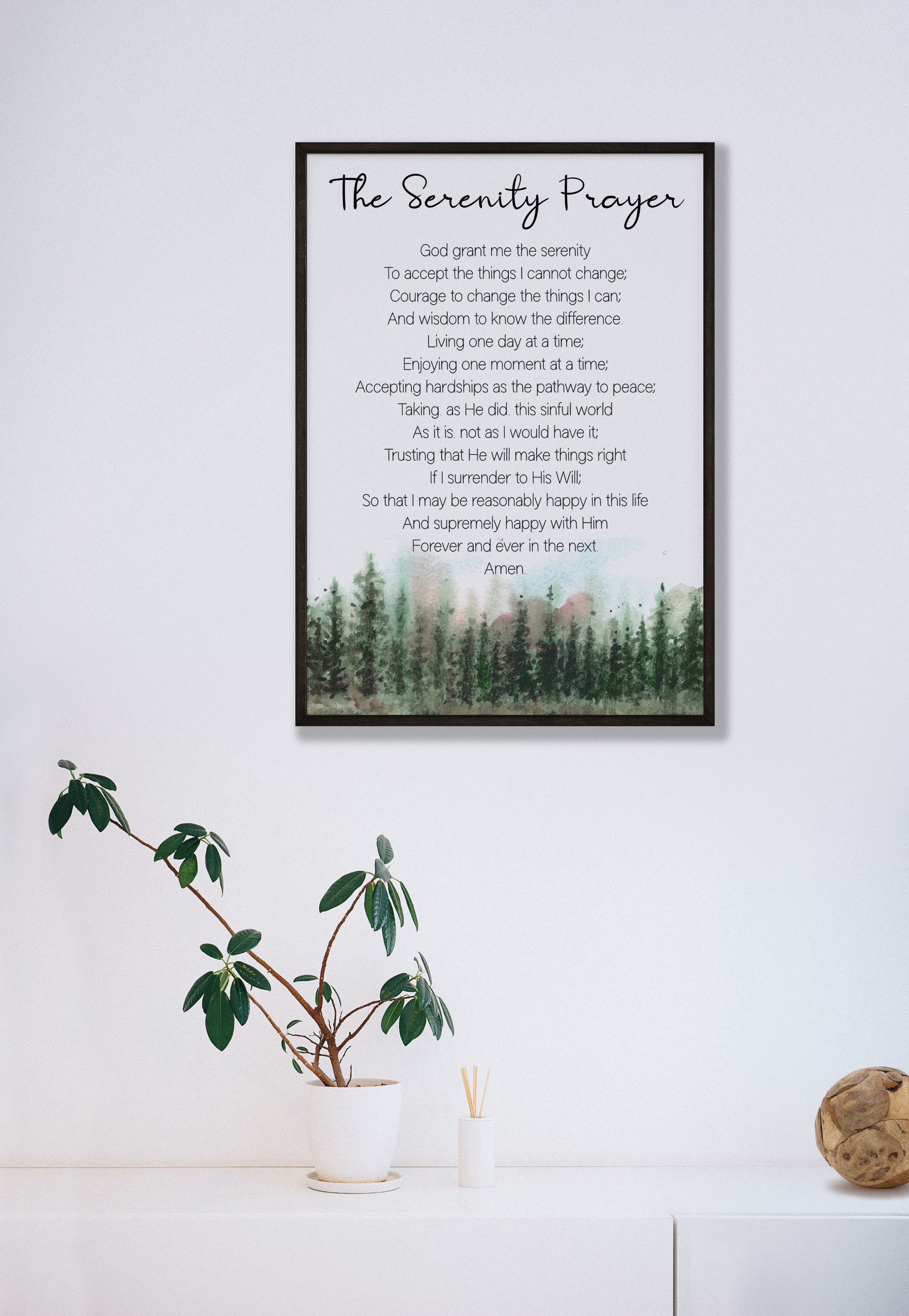 The Serenity Prayer Poster, AA Wall Art, Recovery Print, Sobriety Print, AA Gift, NA Gift ...