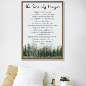 The Serenity Prayer Poster, AA Wall Art, Recovery Print, Sobriety Print ...