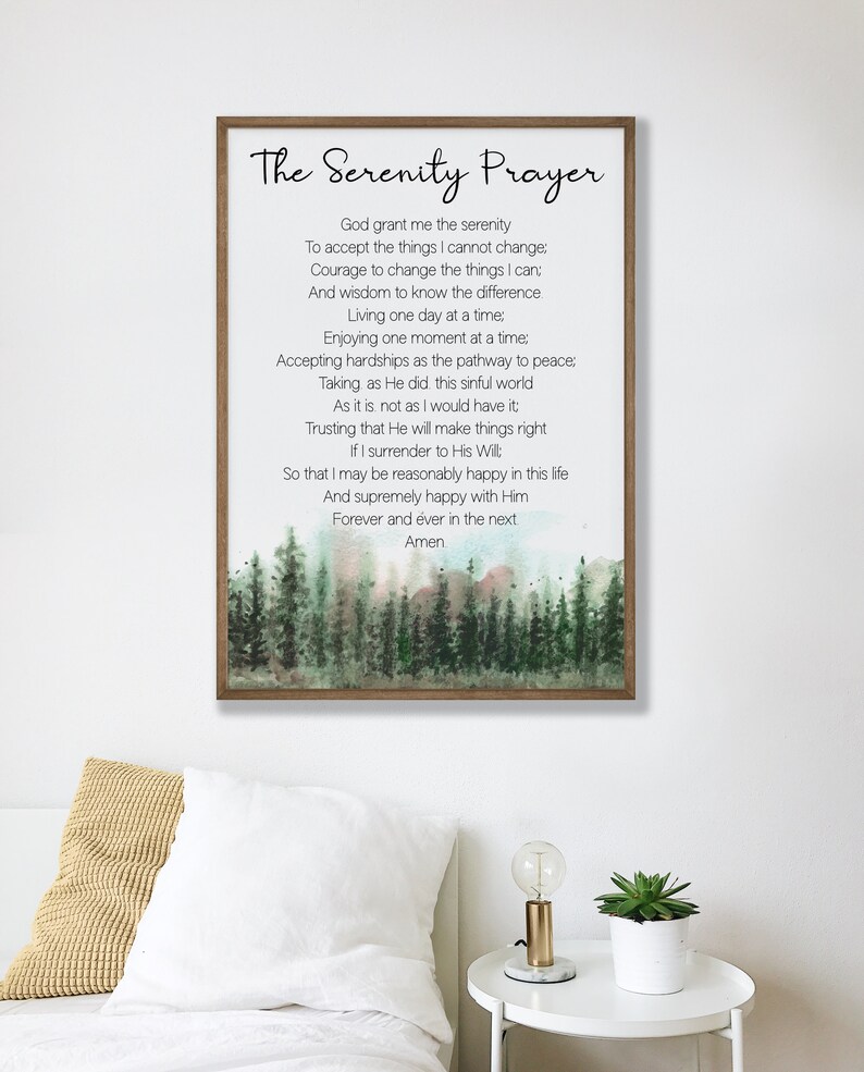 The Serenity Prayer Poster, AA Wall Art, Recovery Print, Sobriety Print, AA Gift, NA Gift ...