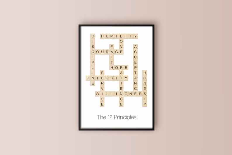 The 12 Principles Scrabble AA Art Recovery Wall Art - Etsy