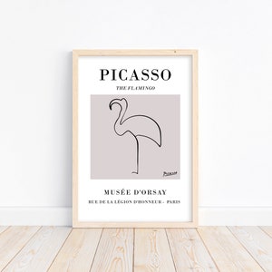 Picasso Art Print, Picasso Flamingo, Picasso Art Poster, Picasso Line ...