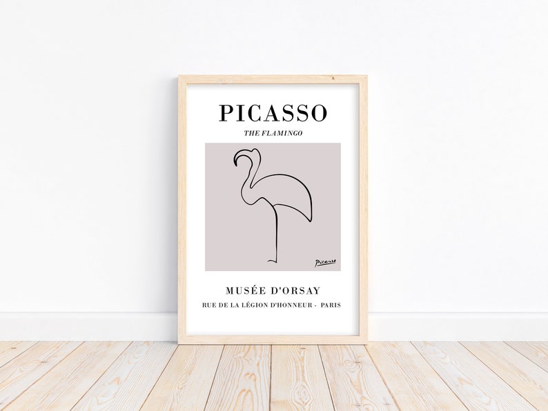 Picasso Art Print, Picasso Flamingo, Picasso Art Poster, Picasso Line ...