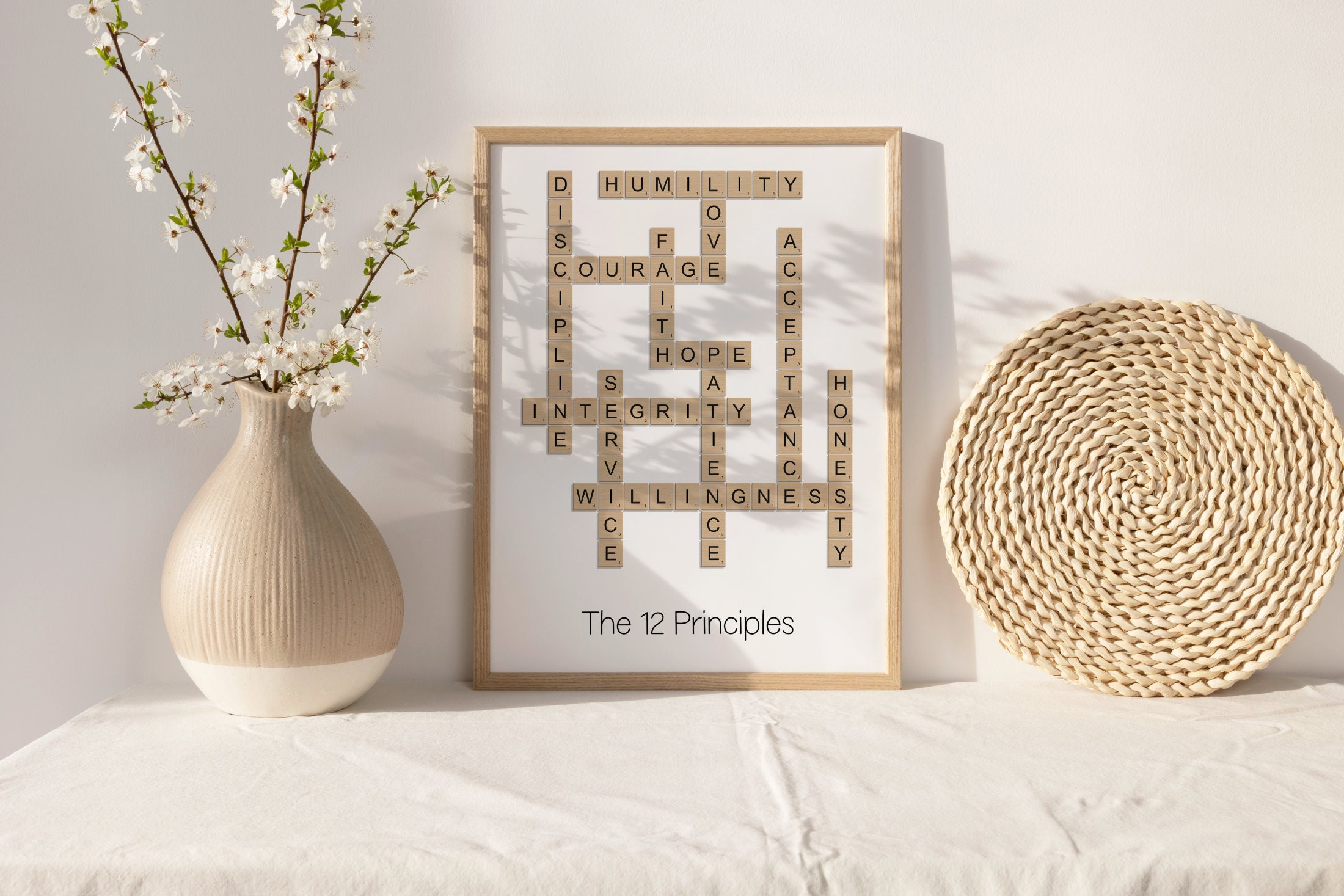 The 12 Principles Scrabble AA Art Recovery Wall Art - Etsy