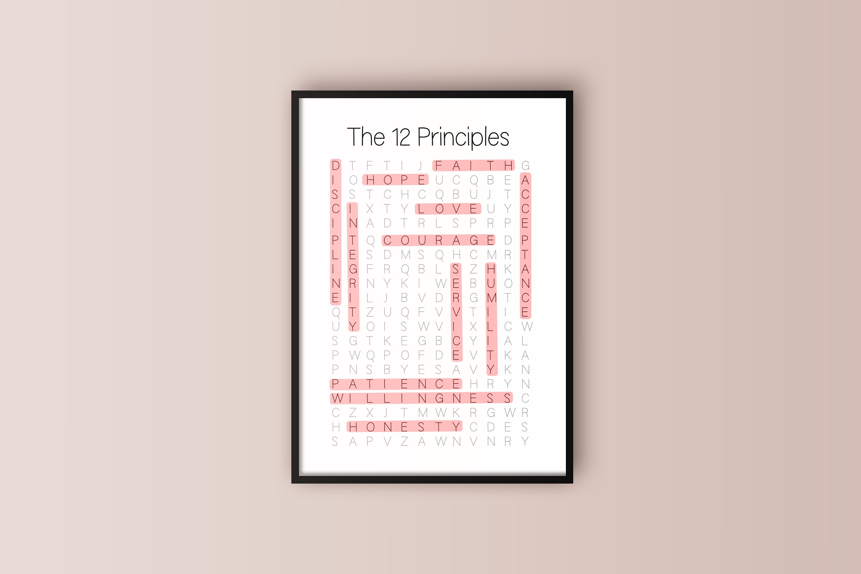 The 12 Principles, AA Wall Art, Recovery Wall Art, Sobriety Wall Art ...