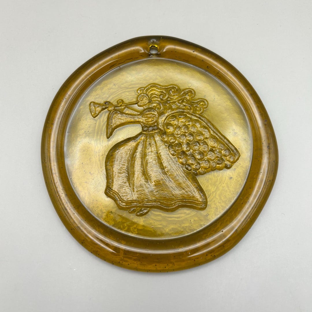 Blenko Style Seasonal Suncatcher With Beautiful Angel - Etsy