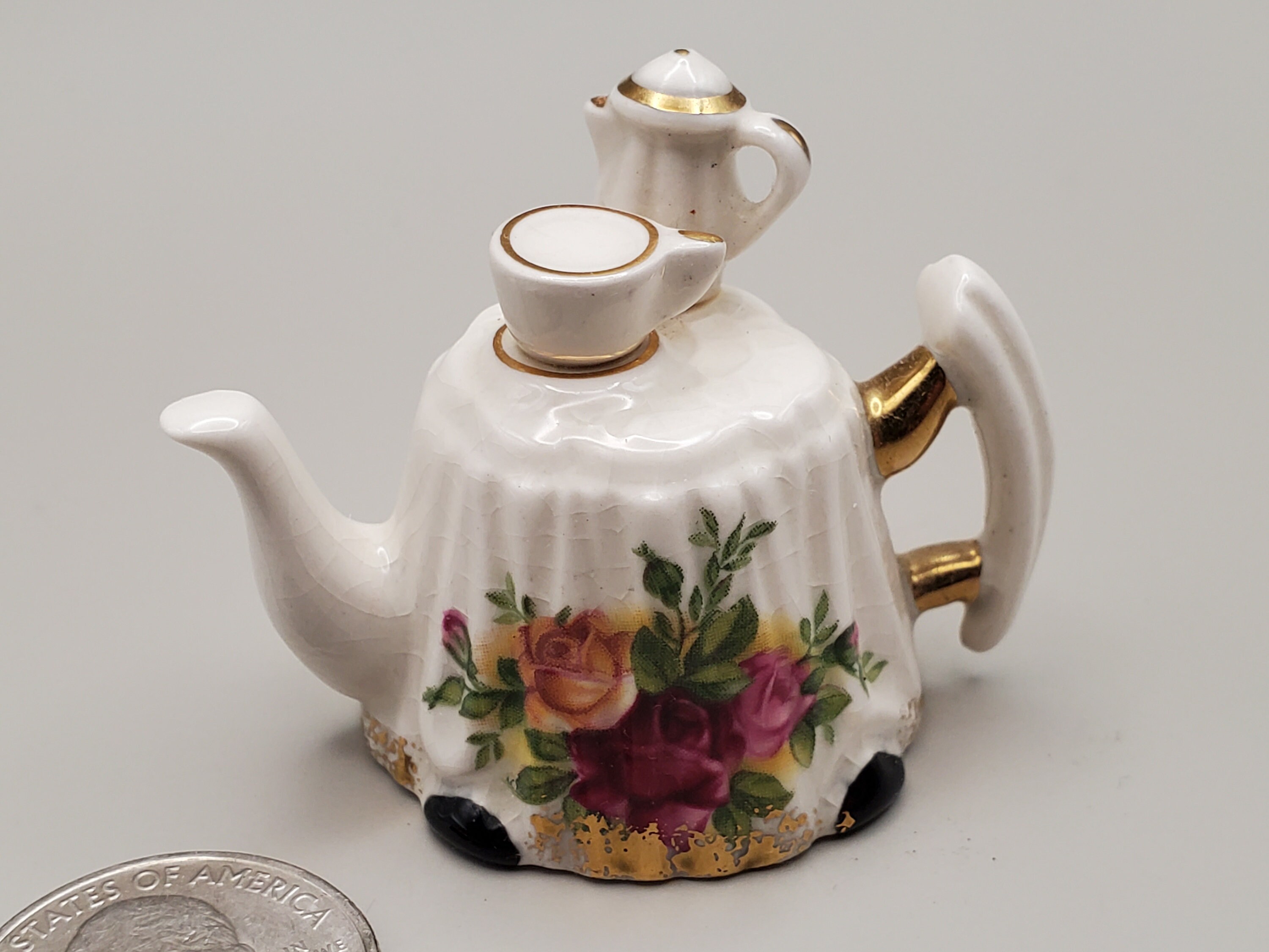 Royal Albert Mini Tea Pot Set for Tea, Darling Miniature, in Wonderful ...
