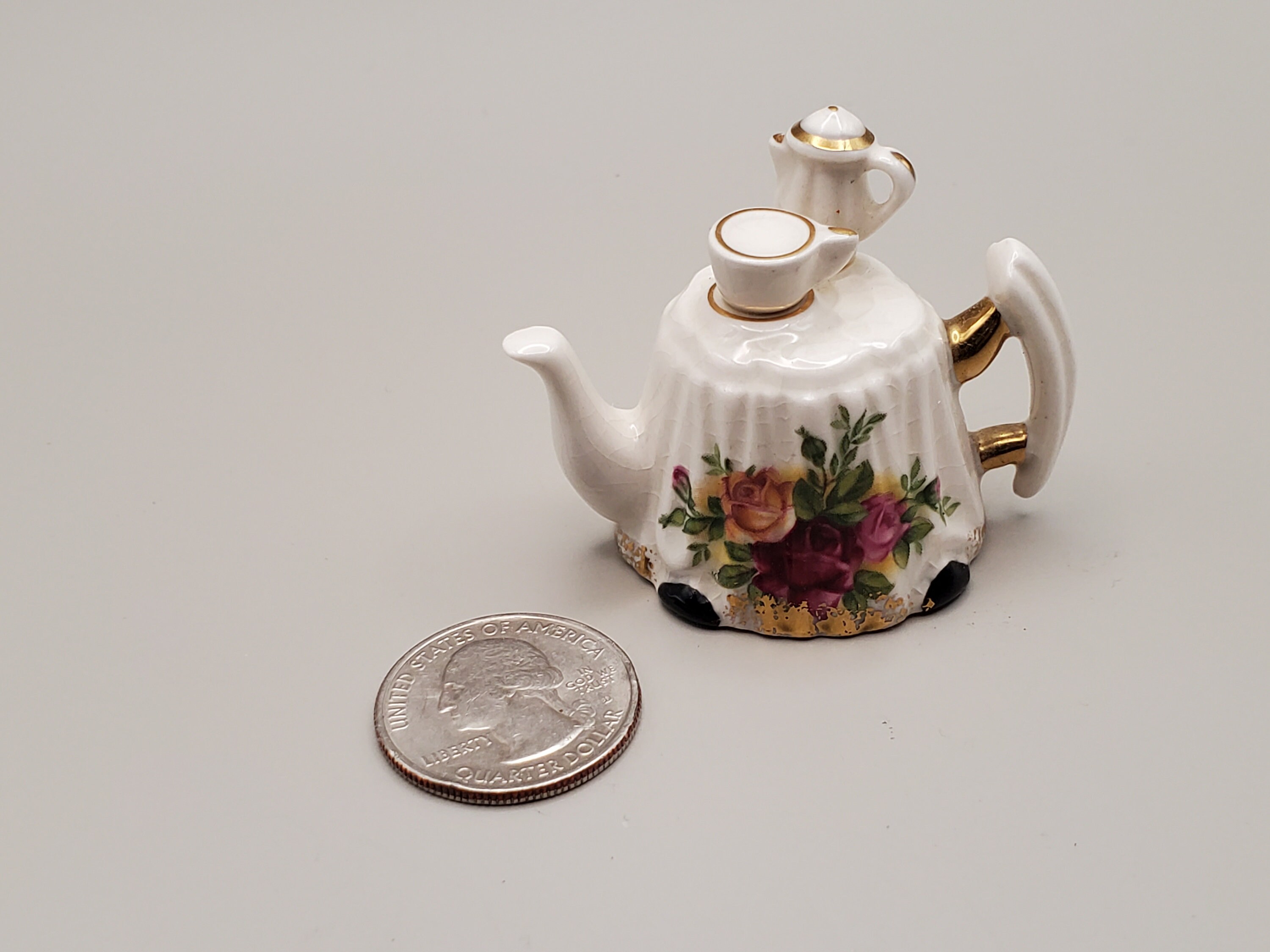 Royal Albert Mini Tea Pot Set for Tea, Darling Miniature, in Wonderful ...