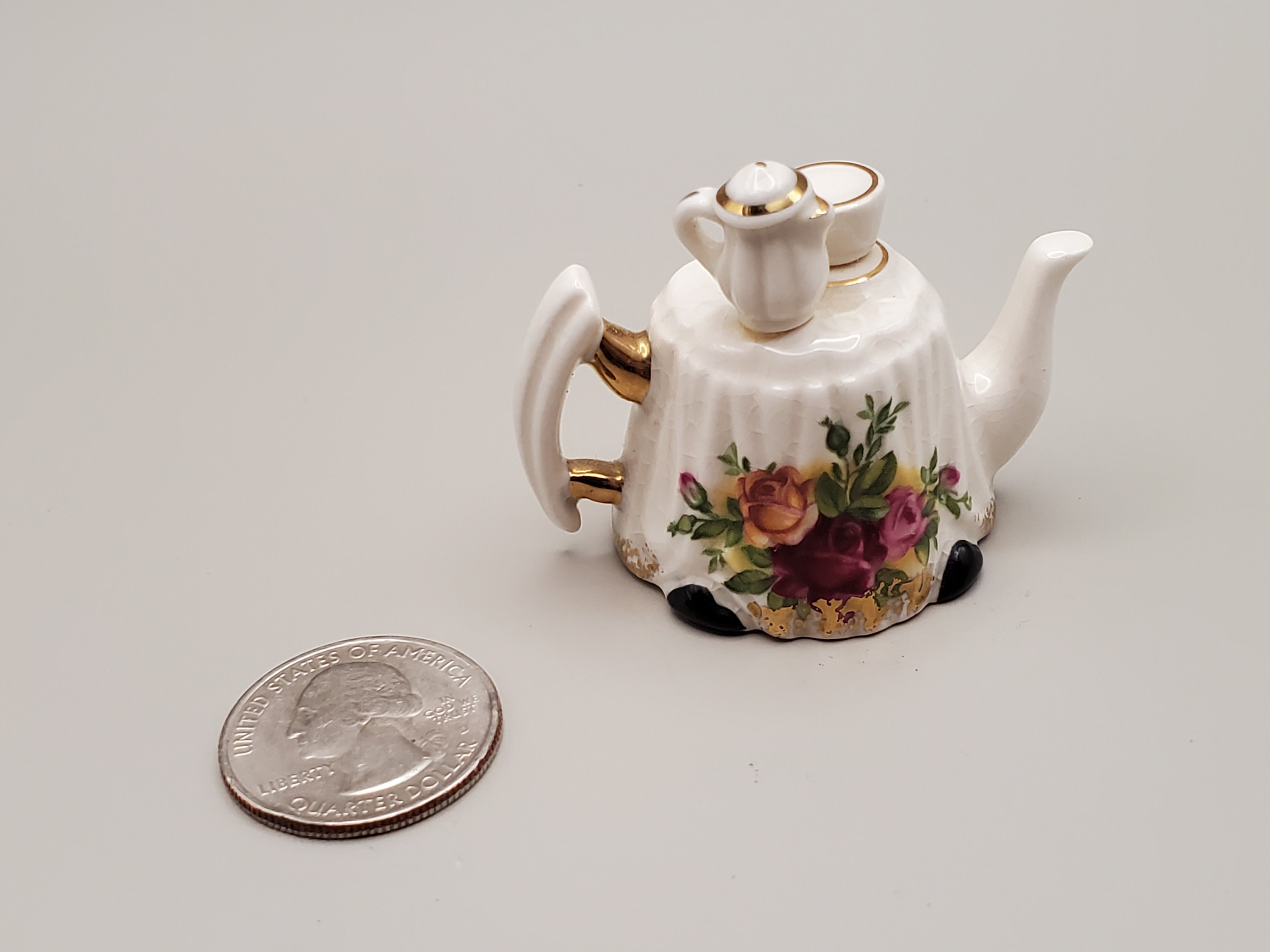 Royal Albert Mini Tea Pot Set for Tea, Darling Miniature, in Wonderful ...