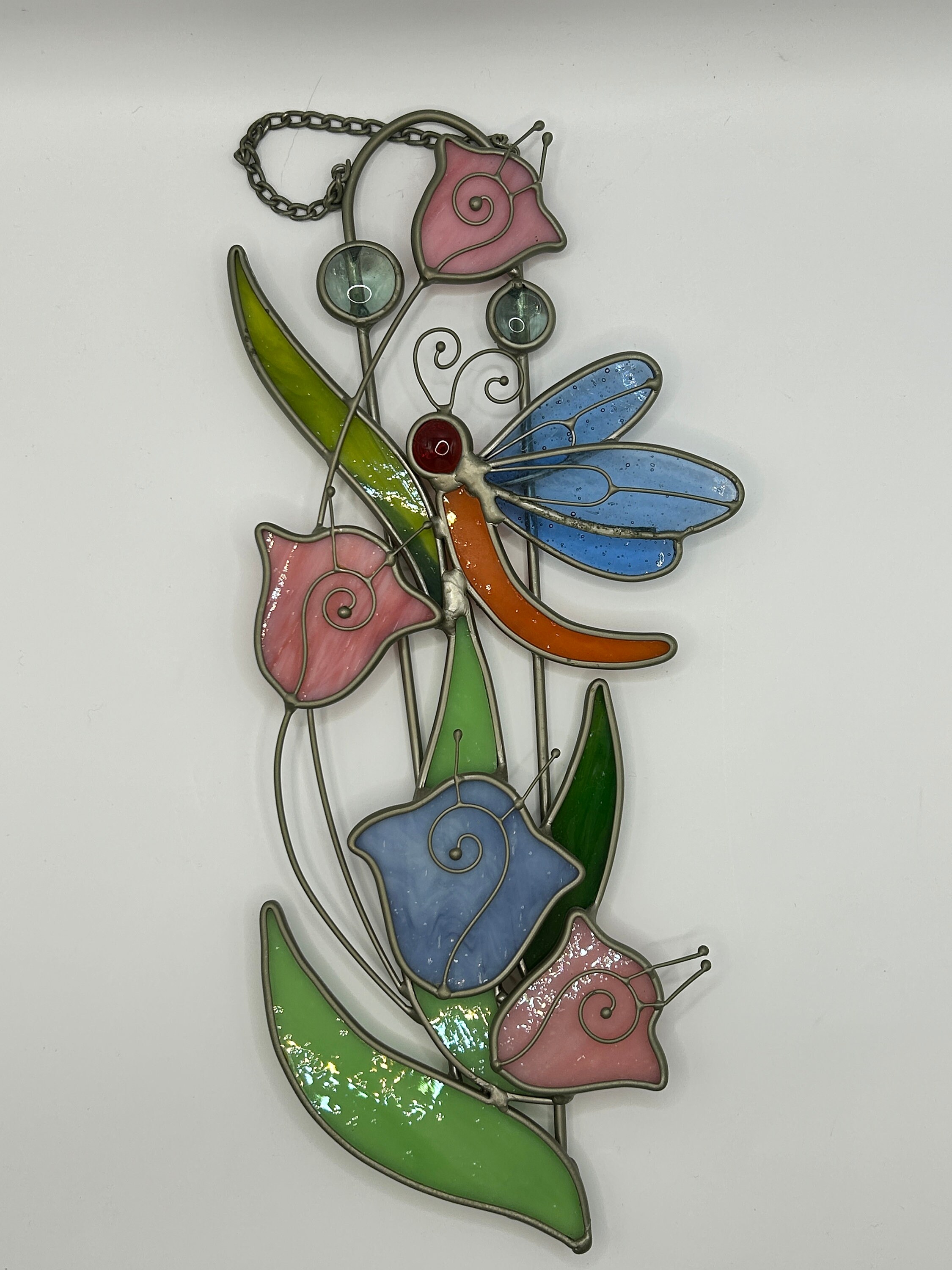 Stained Glass Dragonfly Window Hanger, Perfect for Spring - Etsy