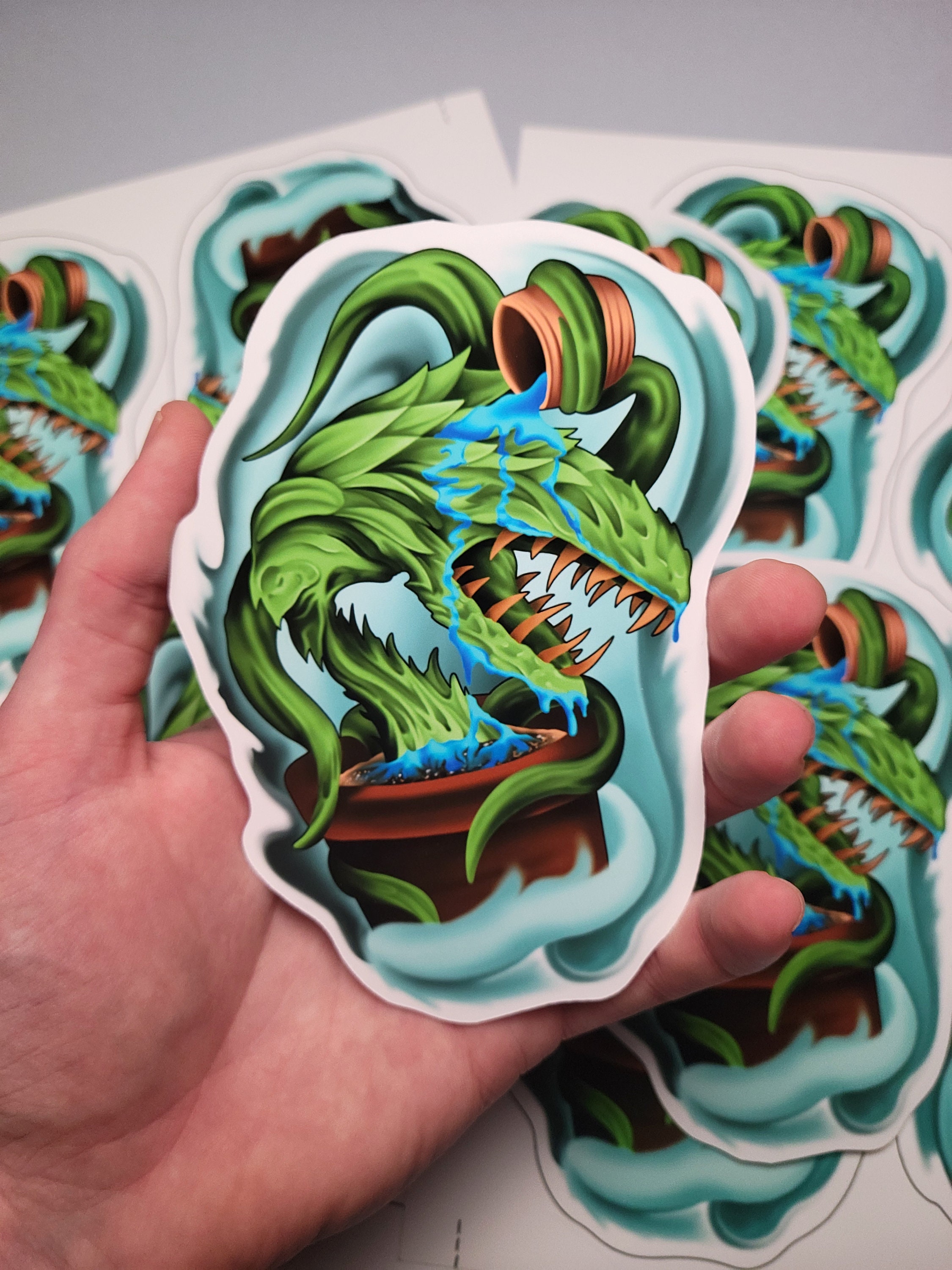 Plants Sticker Set, Laminated Vinyl, Floral Succulent Mushroom Art ...