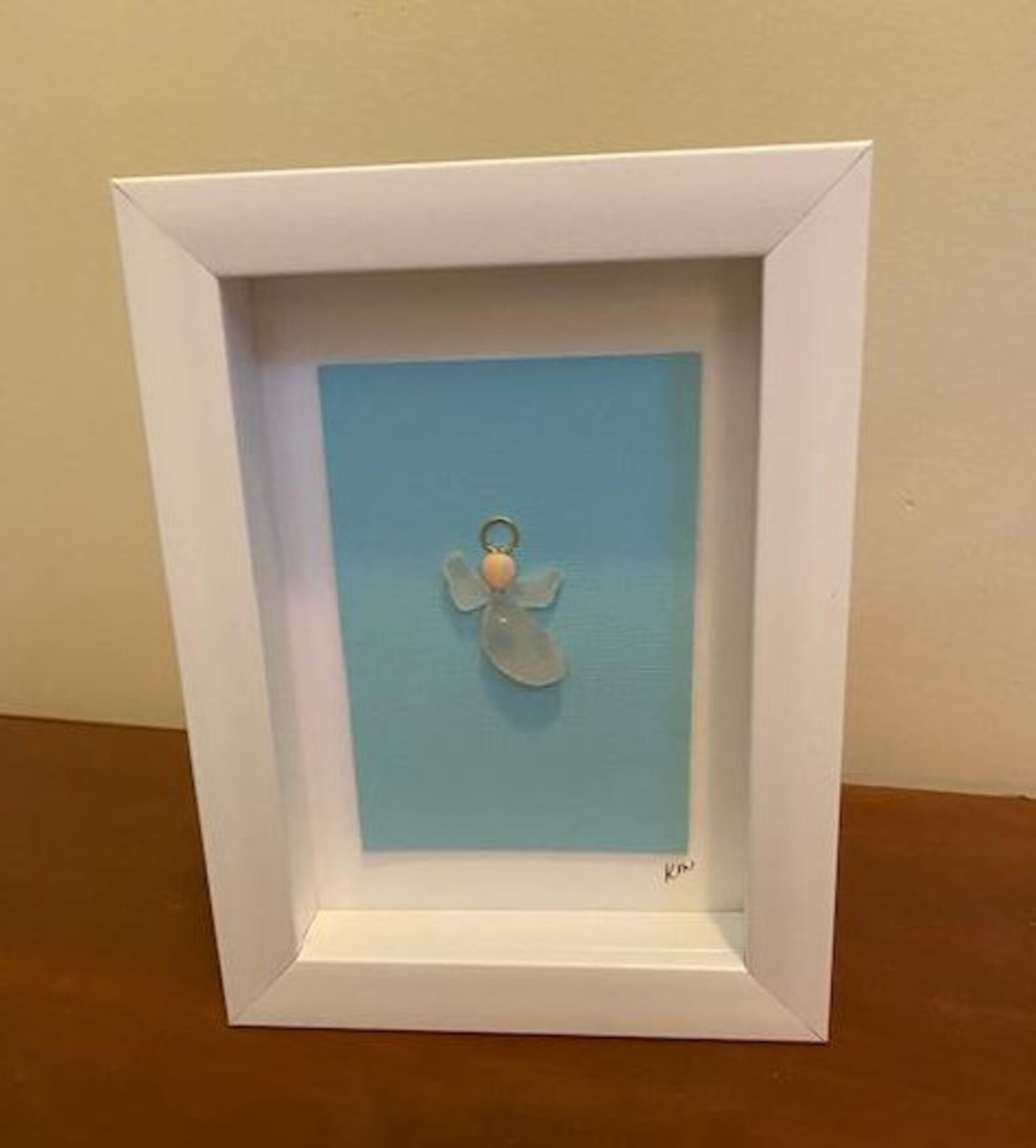 Seaglass Guardian Angel in 5X7 Shadow Box Frame - Etsy