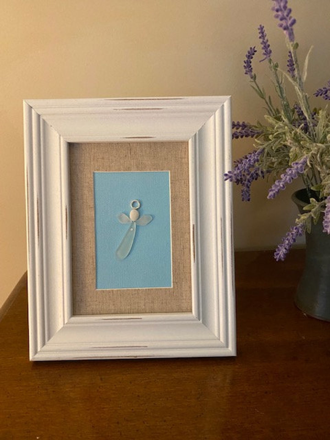Sea Glass Guardian Angel Framed in 8X10 - Etsy