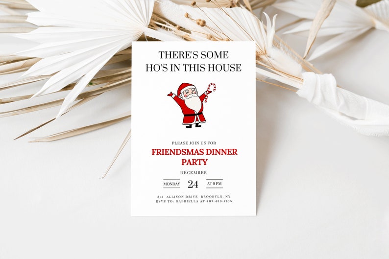 Editable Friendsmas Dinner Invitation Templatefriendsmas - Etsy