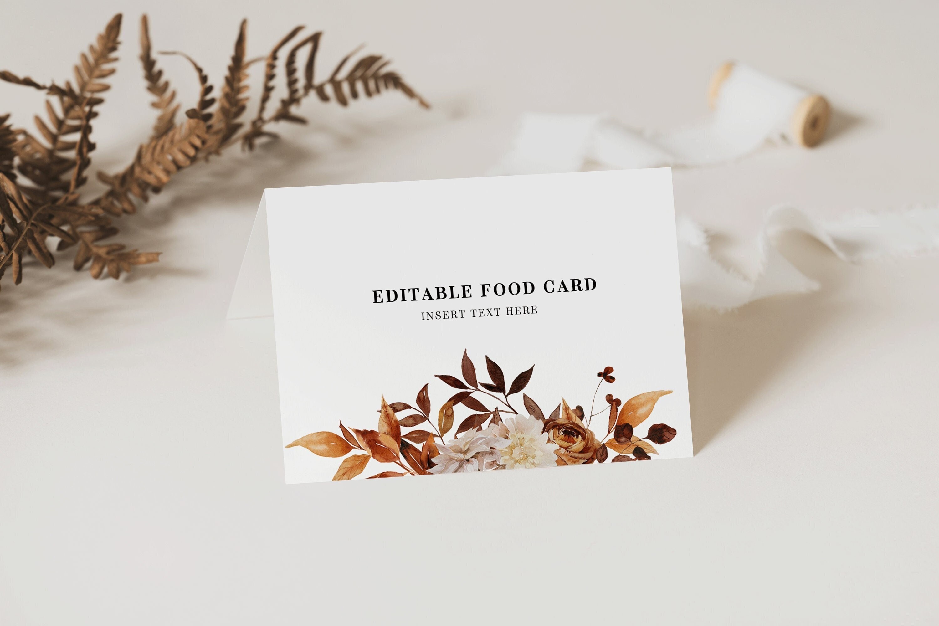 Editable Thanksgiving Place Card,thanksgiving Food Place Cards Template ...