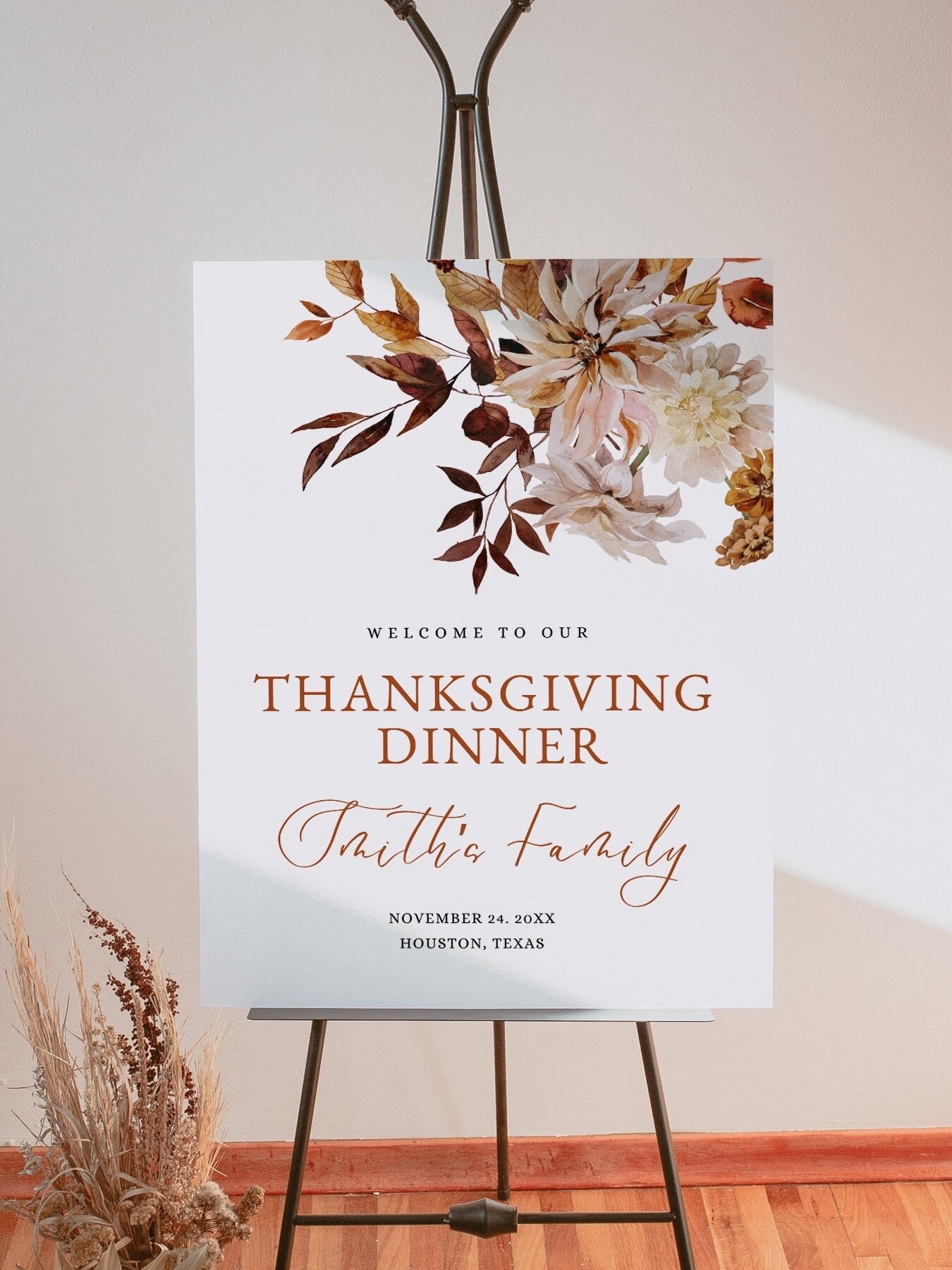 Thanksgiving Welcome Sign Templateeditable Thanksgiving - Etsy
