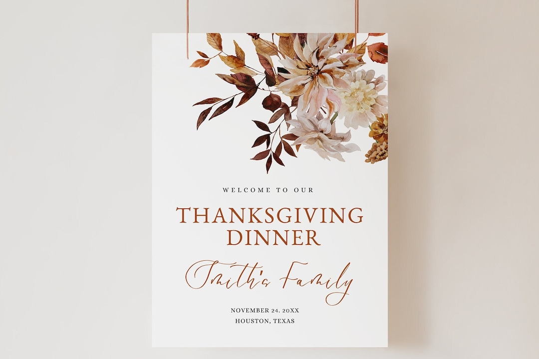Thanksgiving Welcome Sign Template,editable Thanksgiving Welcome Sign ...