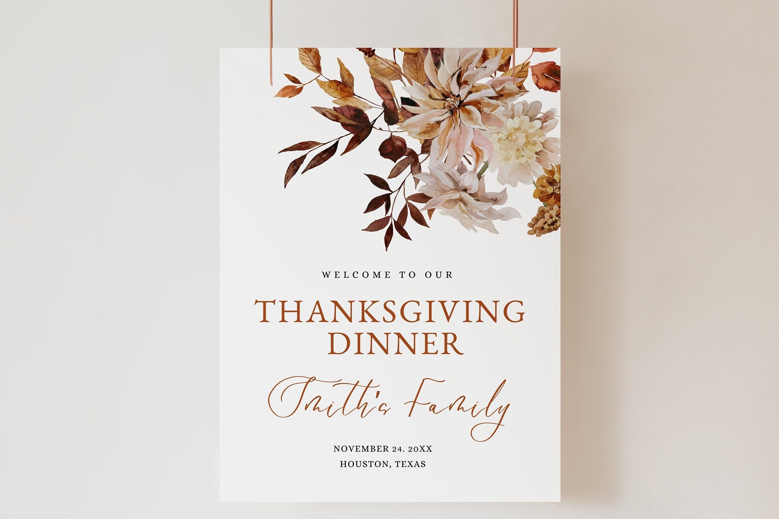 Thanksgiving Welcome Sign Template,editable Thanksgiving Welcome Sign ...