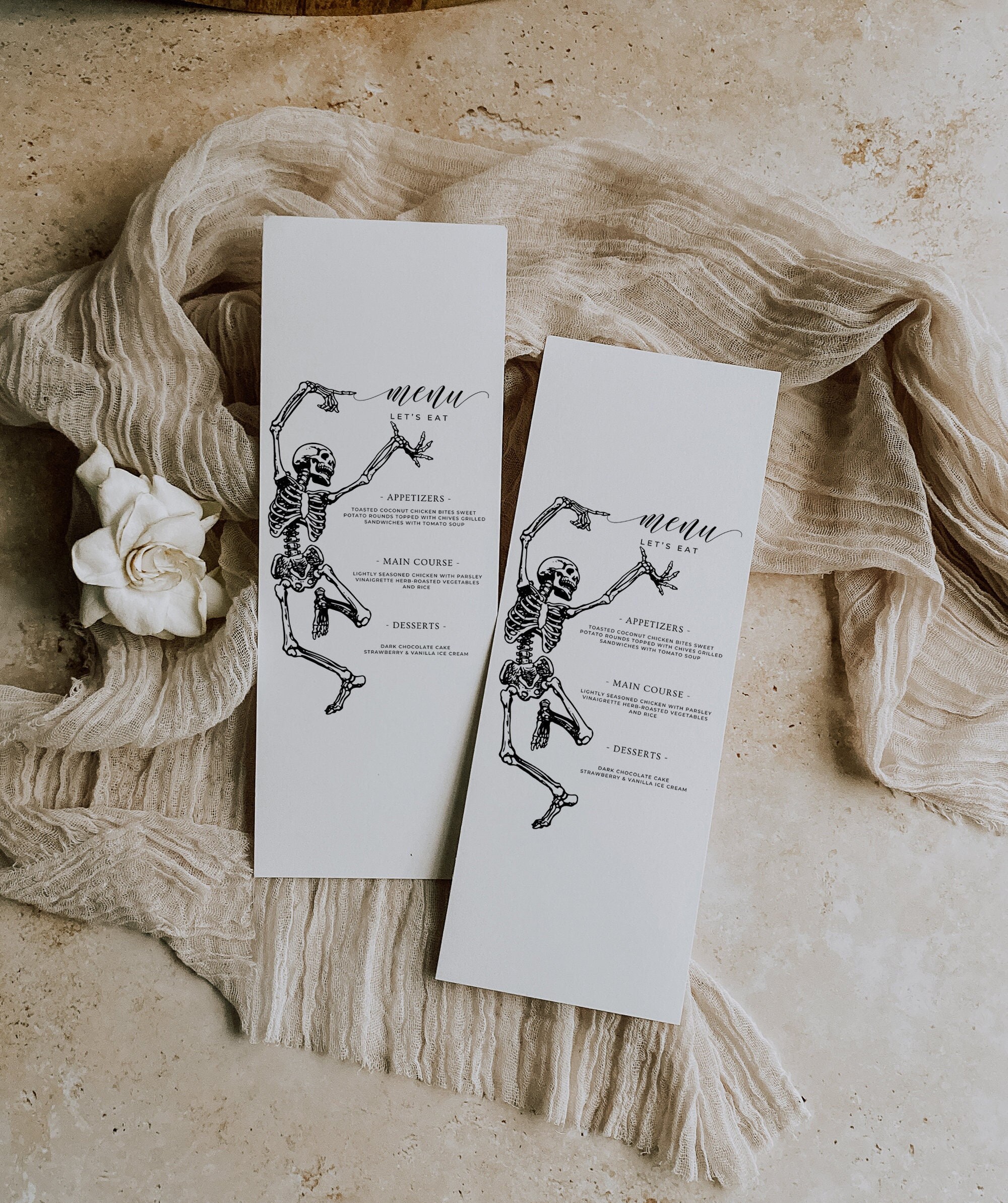 Halloween Dancing Skeleton Menu Template,halloween Party Menu Template ...