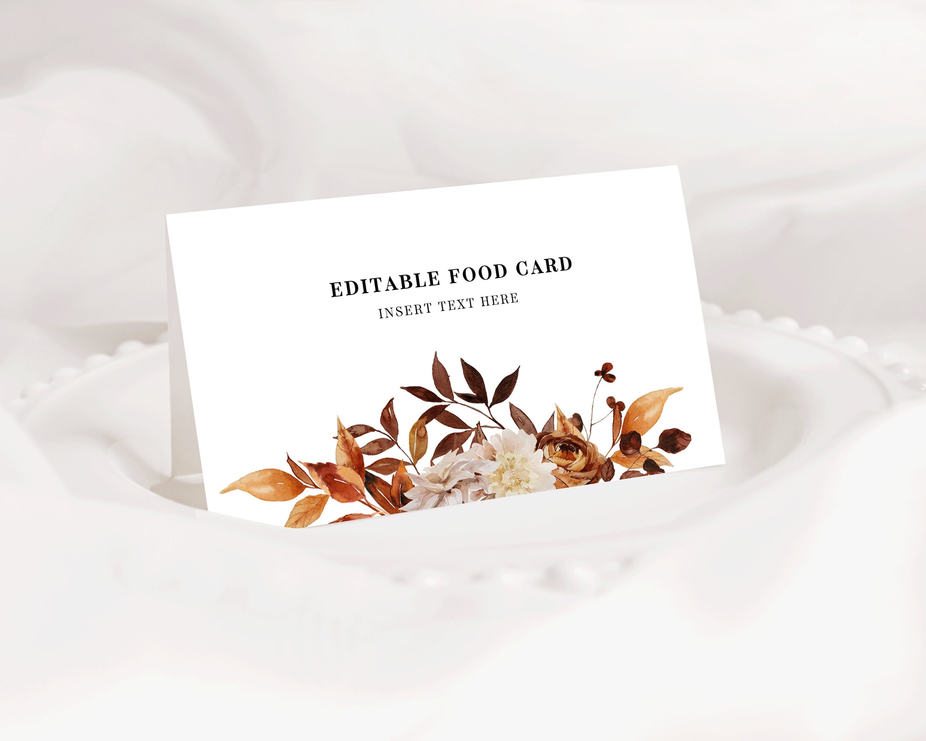 Editable Thanksgiving Place Card,thanksgiving Food Place Cards Template ...