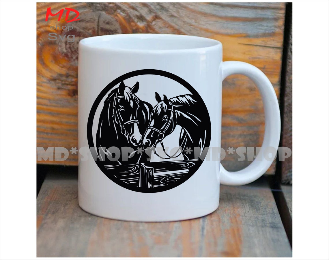 Two Horses Svg, Horses DXF Files for Plasma, Horse Files for CNC ...