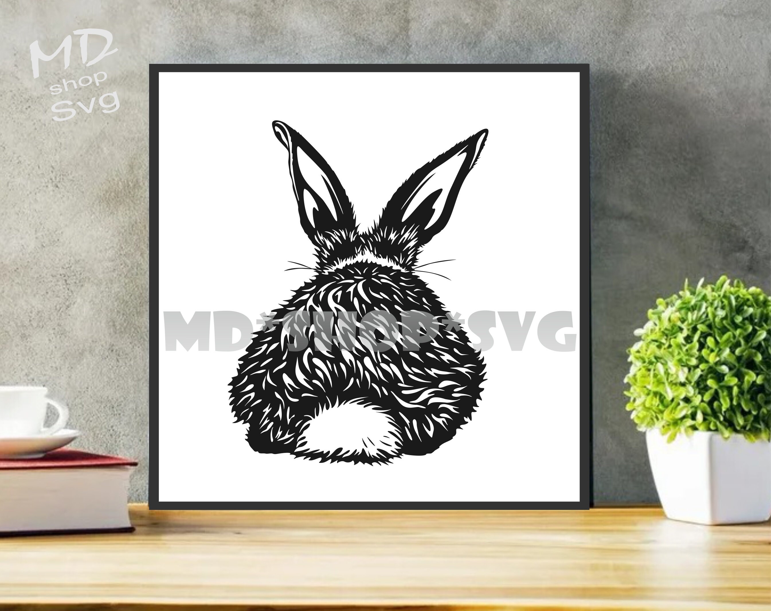 Bunny Back SVG for Cricut, Rabbit Back Silhouette DXF, Bunny CNC, T ...