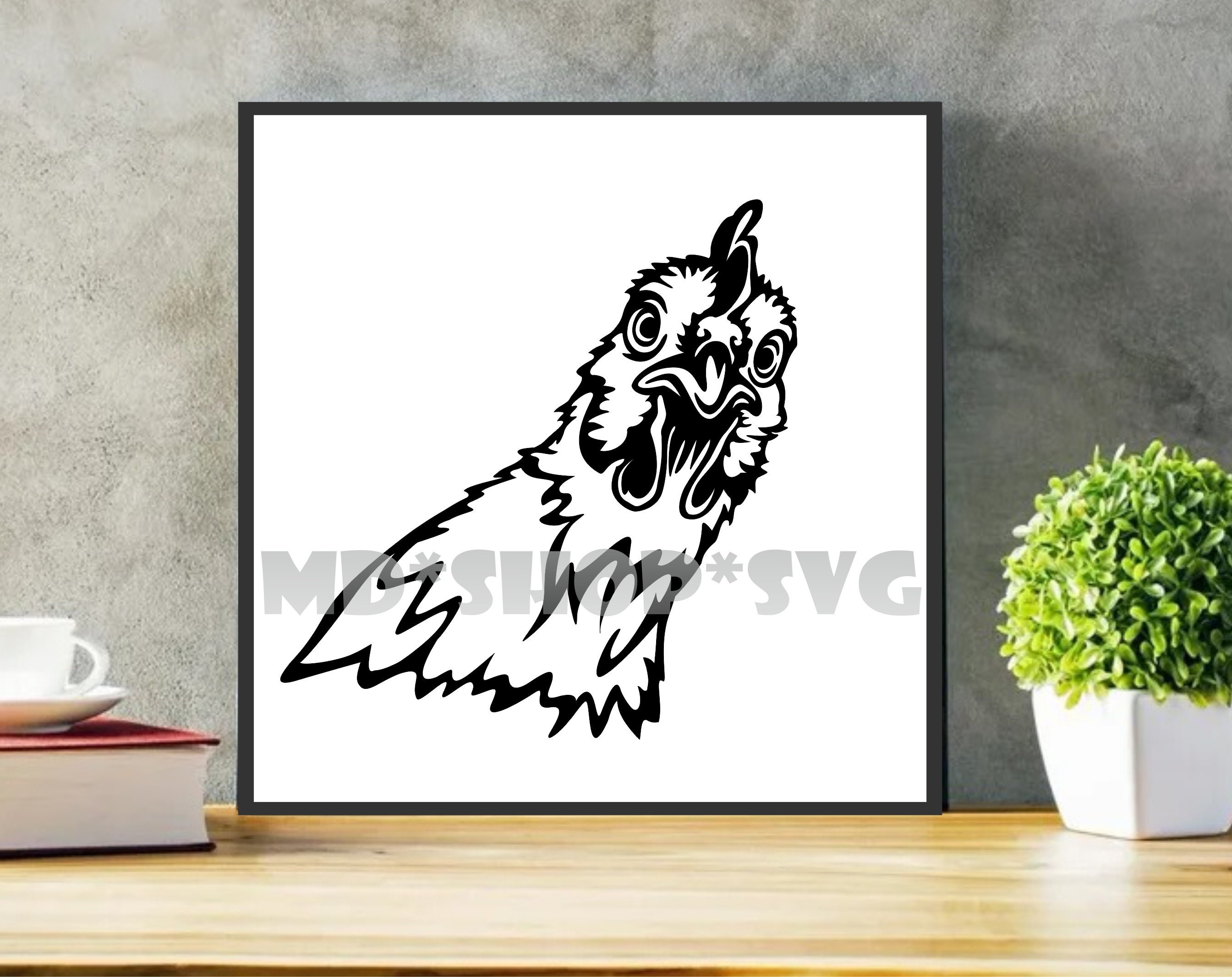 Crazy Chicken SVG, Funny Chicken Peeking DXF - Etsy