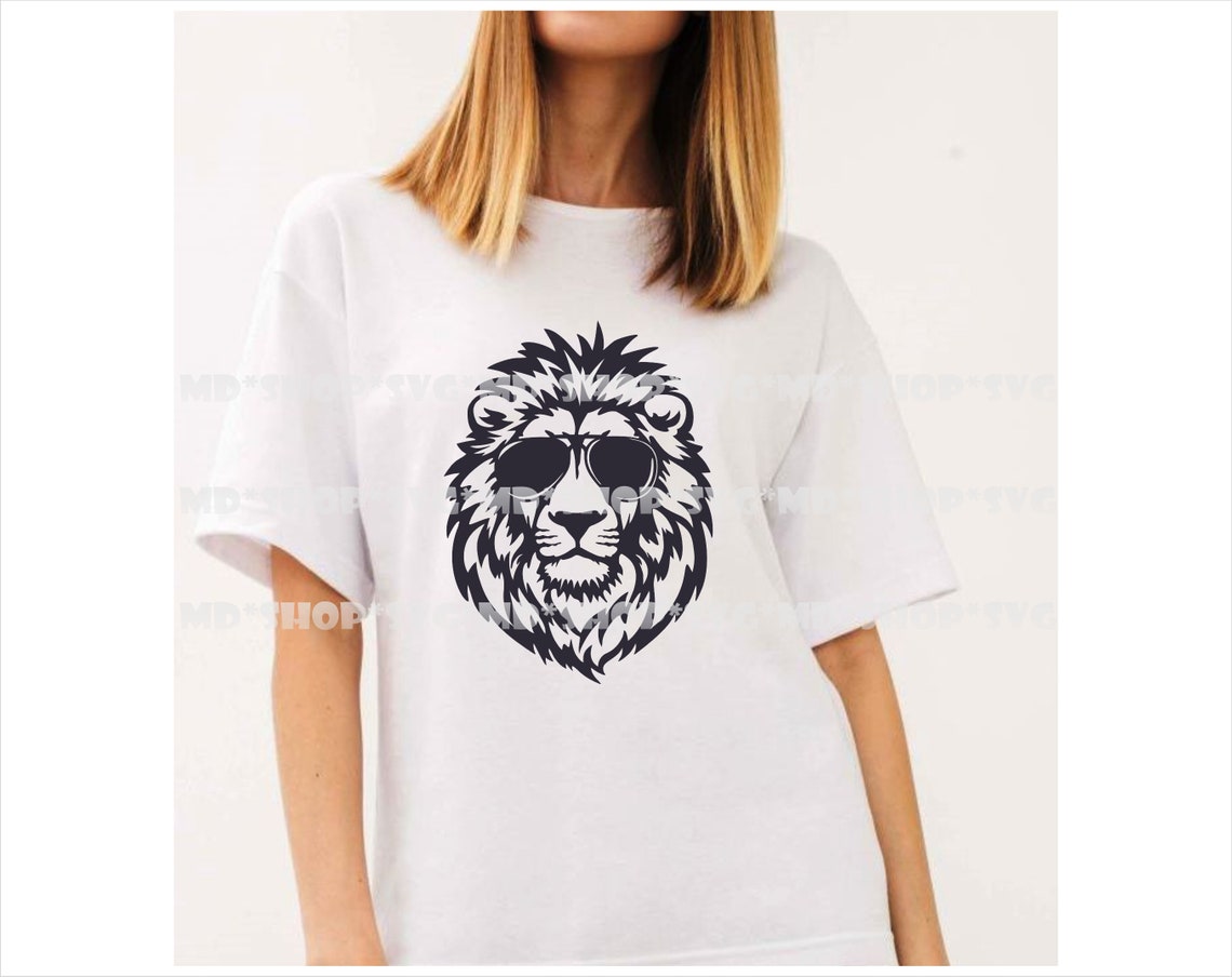 Lion With Glasses SVG, Lion Head Silhouette, Lion for Plasma Cutter ...