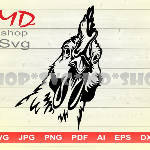 Chicken Face Svg - Etsy