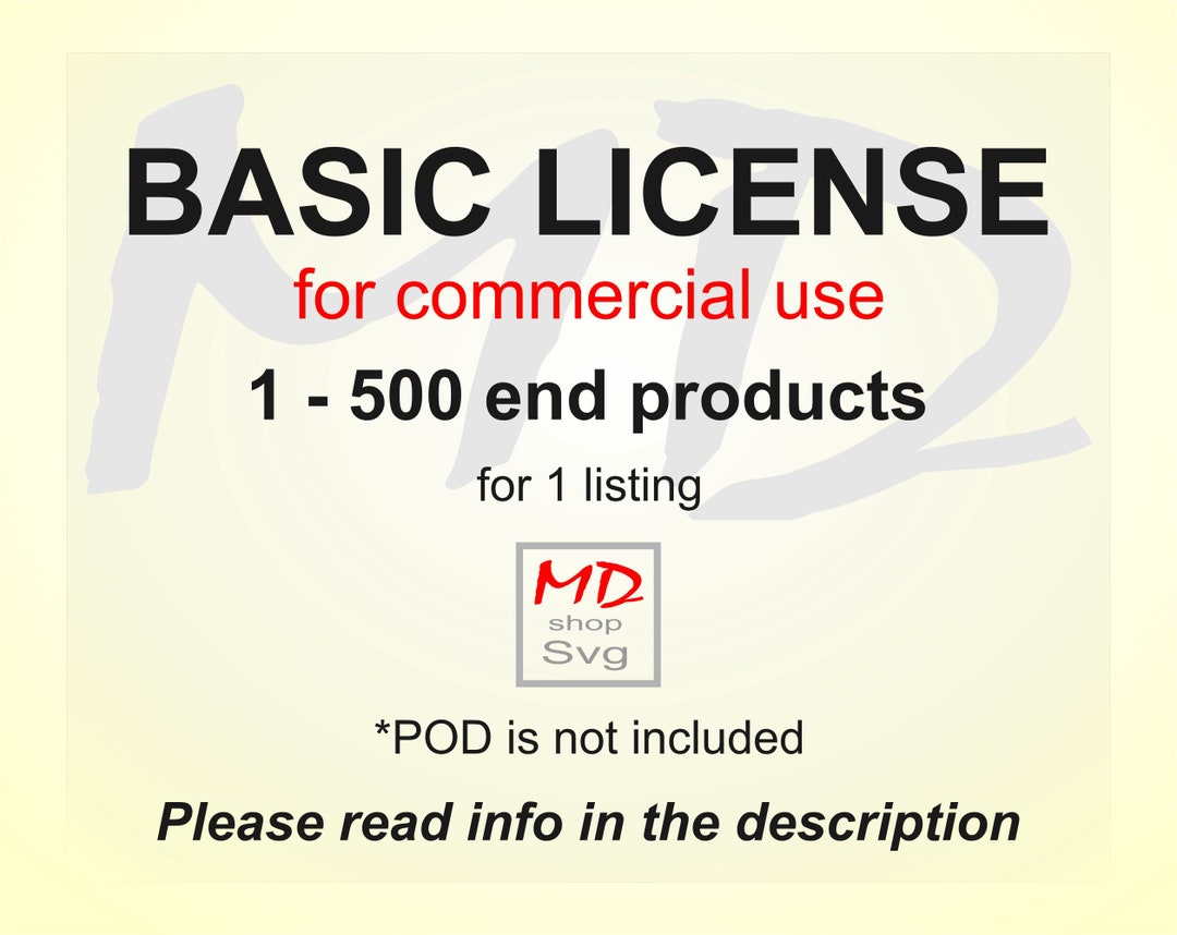 Basic Commercial License for One Listing From Mdshopsvg for One Person ...