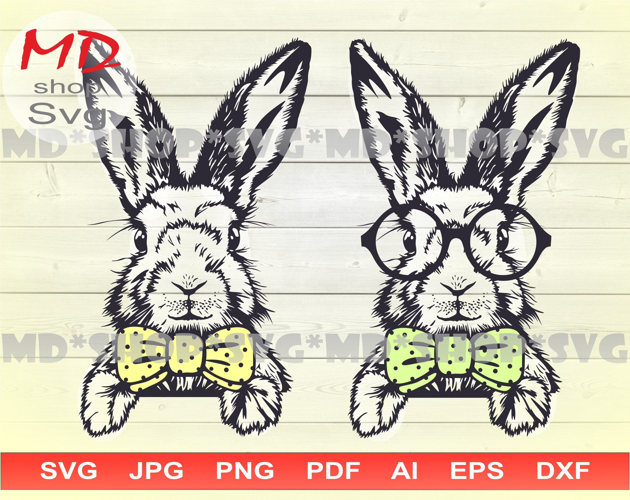 Rabbits SVG for Cricut, Bunnies Male and Female Silhouette DXF, T-shirt ...