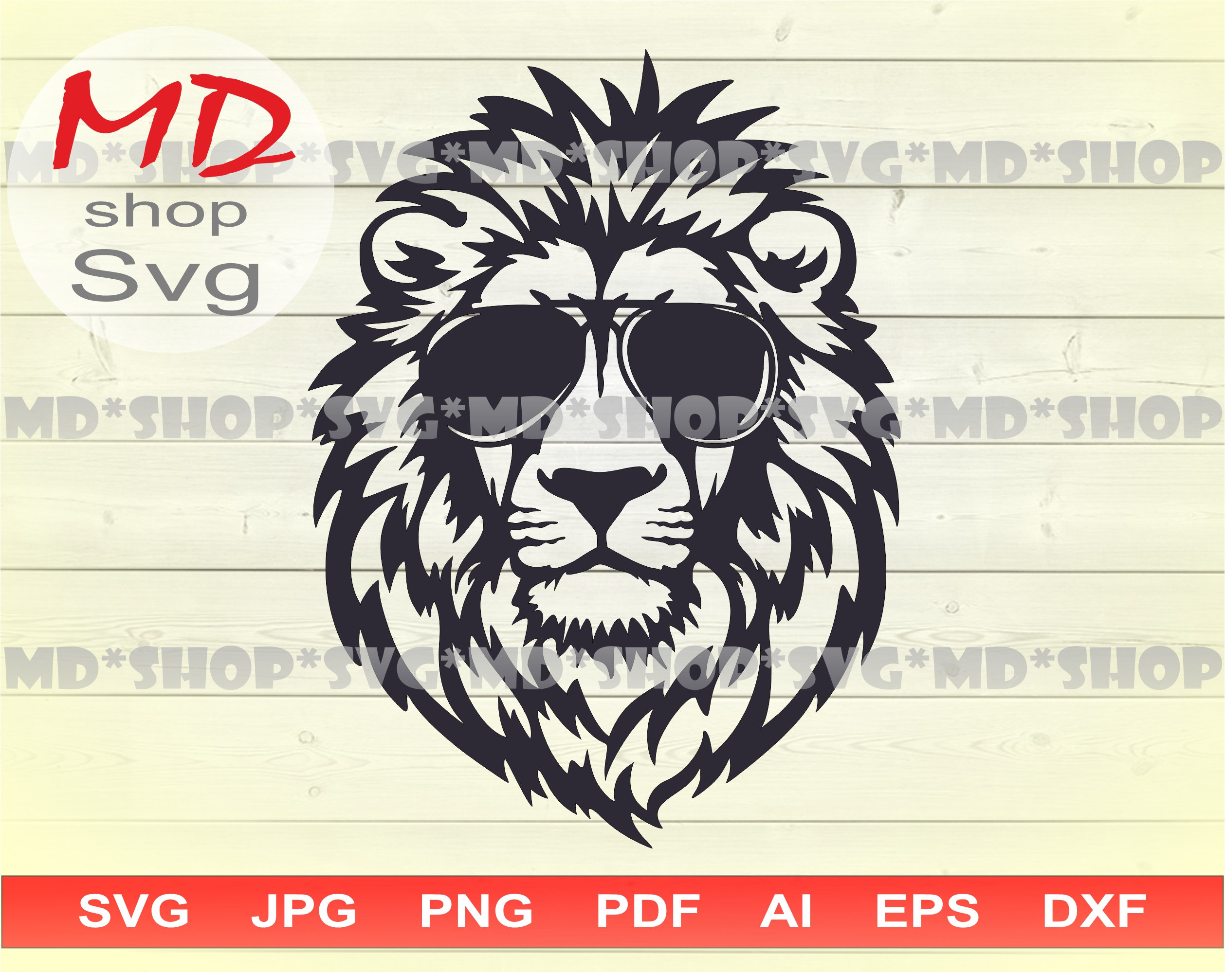 Lion With Glasses SVG, Lion Head Silhouette, Lion for Plasma Cutter ...