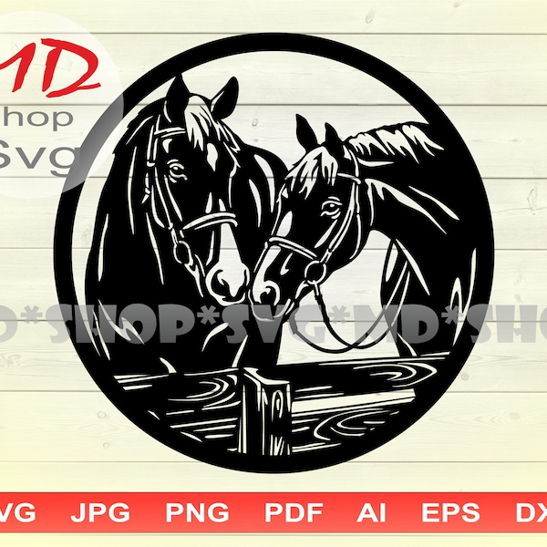 Two Horses Svg - Etsy