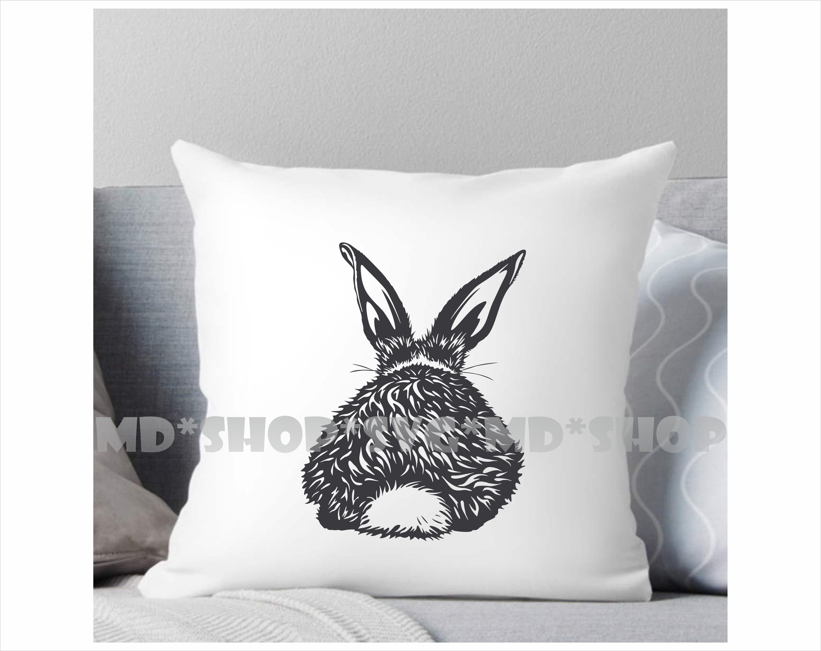Bunny Back SVG for Cricut, Rabbit Back Silhouette DXF, Bunny CNC, T ...
