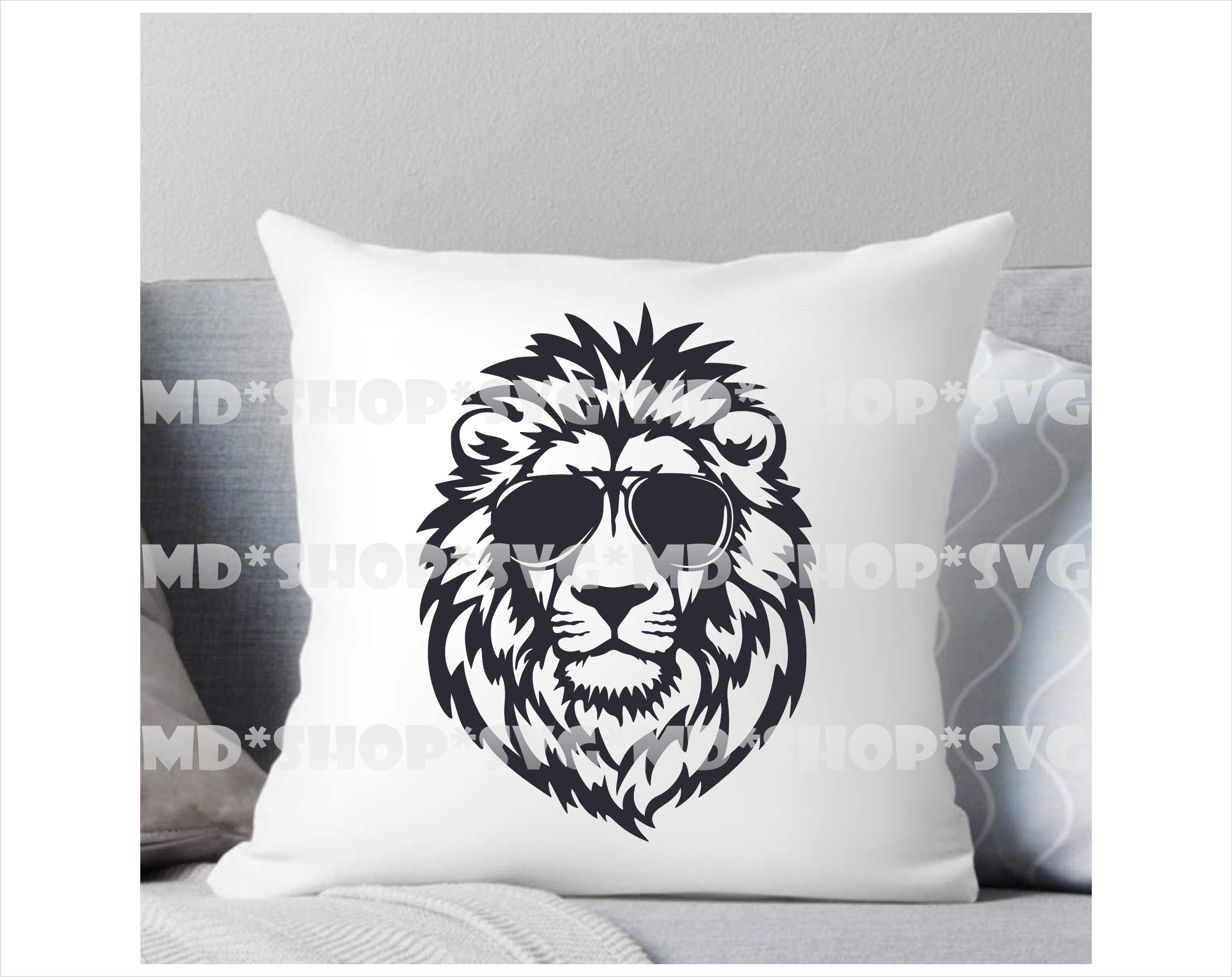 Lion With Glasses SVG, Lion Head Silhouette, Lion for Plasma Cutter ...