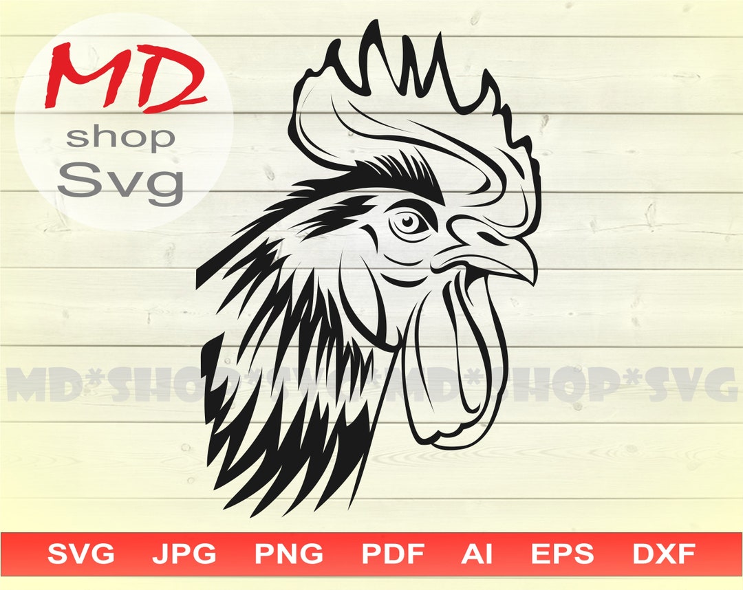 Rooster SVG, Rooster Files for Cricut, Rooster Silhouette DXF, Farm ...