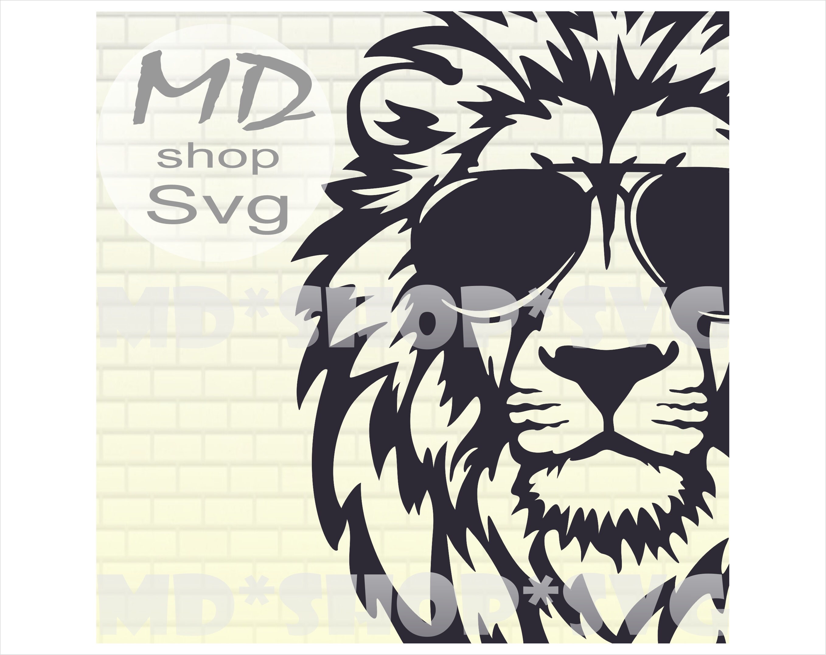 Lion With Glasses SVG, Lion Head Silhouette, Lion for Plasma Cutter ...