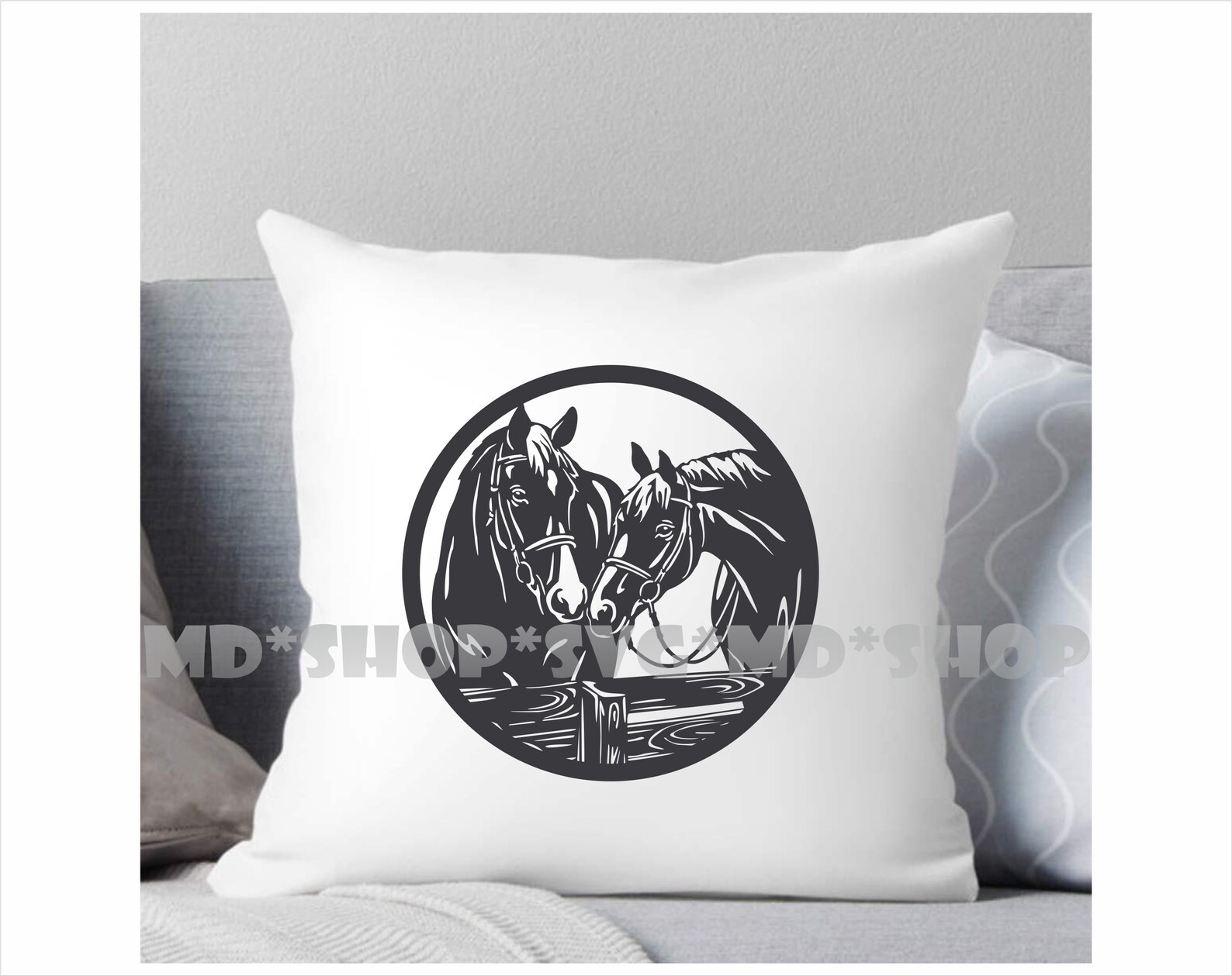 Two Horses Svg, Horses DXF Files for Plasma, Horse Files for CNC ...
