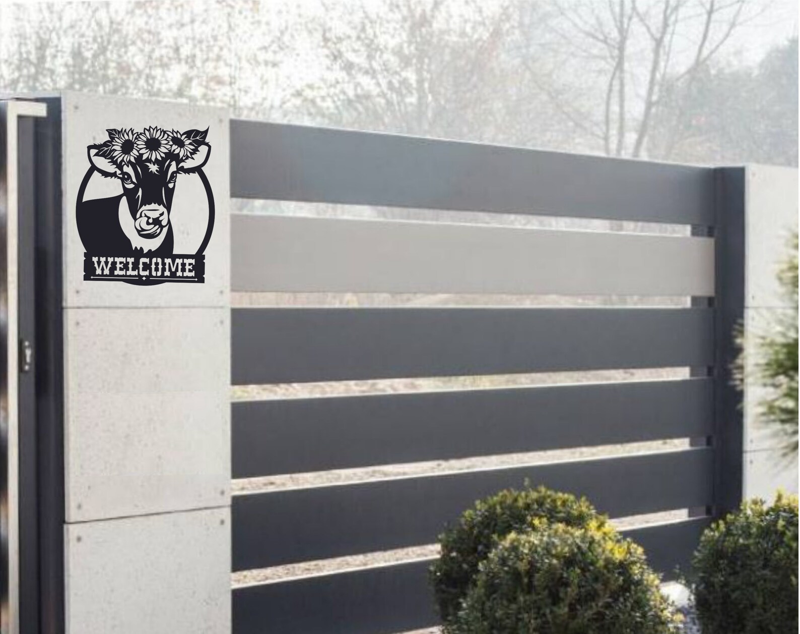 Calf With Sunflowers Wreath, Cow Welcome Sign, Welcome Farm Ranch, DXF ...