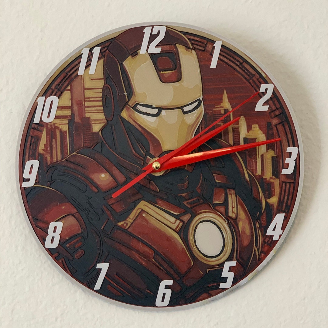 Iron Man Clock 9 Inches Hueforge - Etsy