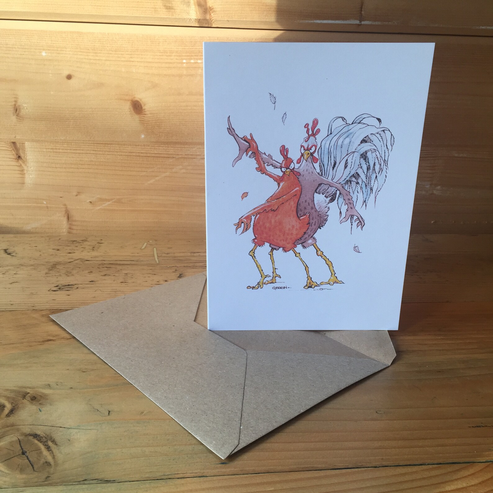 Chicken Greetings Card, Pollo Doble 2 Cartoon, A5 Large, Fully Recycled ...