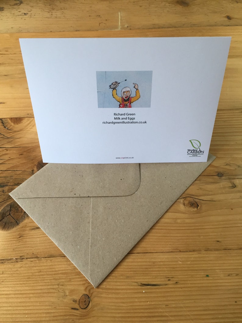 Greeting Card, Cartoon Featuring RNLI Lifeboat Rescue. Blank, Large A5 ...