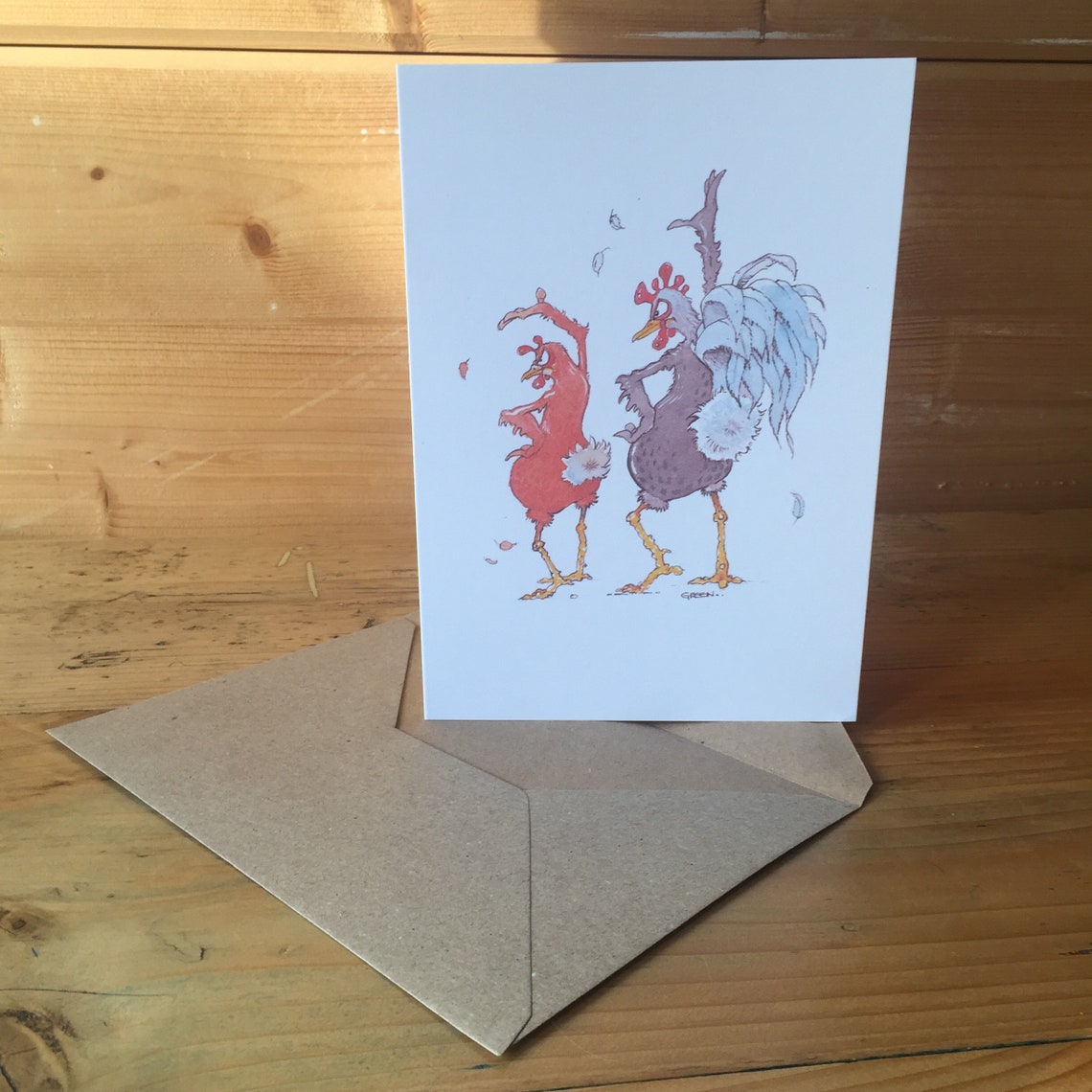 Chicken Greetings Card, Pollo Doble 1 Cartoon, A5 Large, Fully Recycled ...