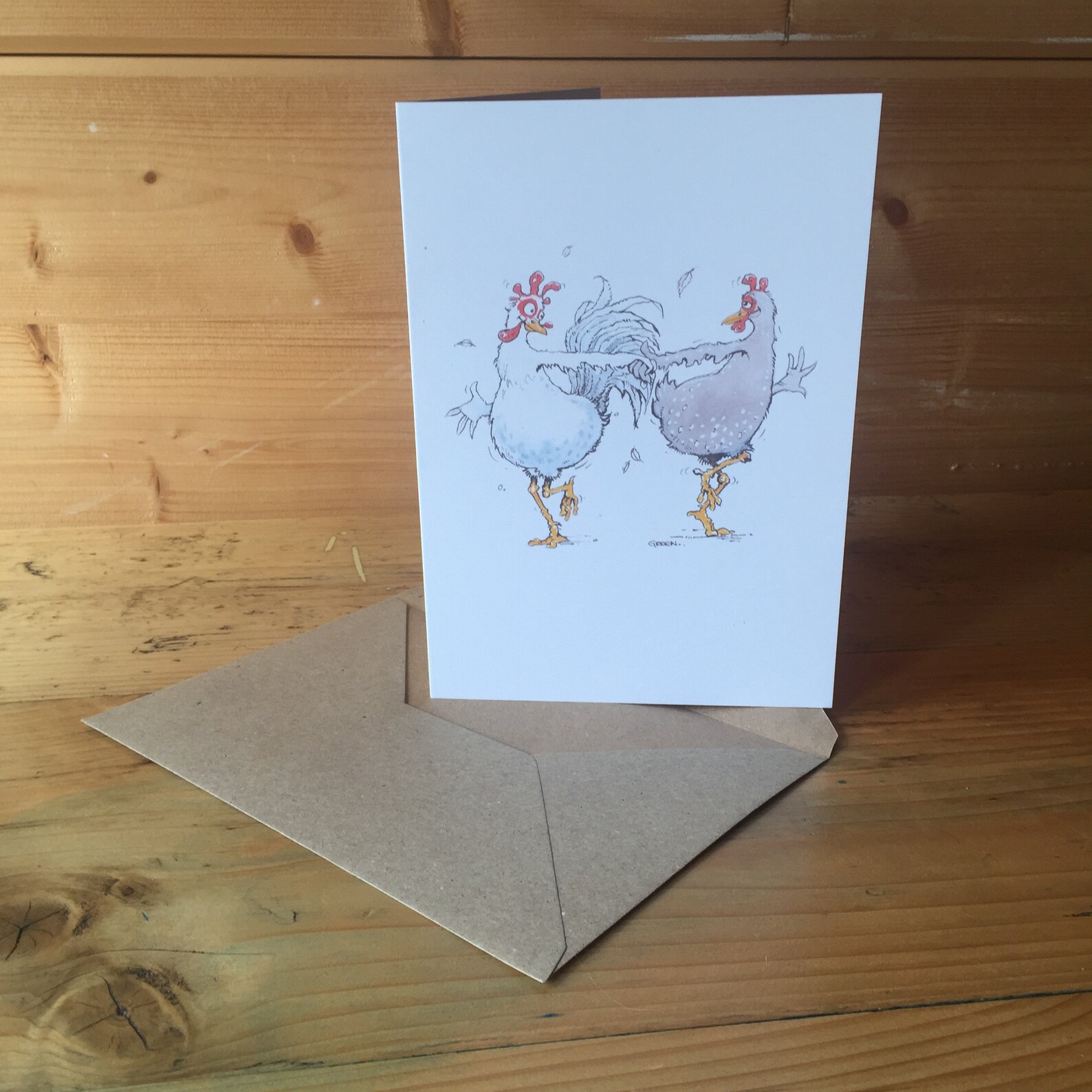 Chicken Greetings Card, Jive Chicken 2 Cartoon, 5x7, Fully Recycled ...
